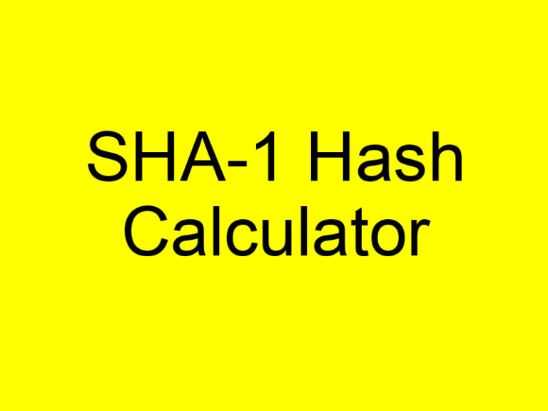 SHA-1 Hash Calculator – Secure Hash Generator Online